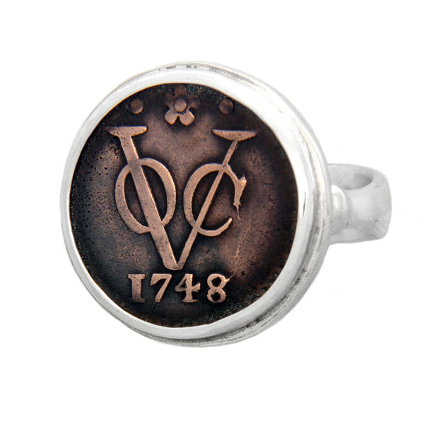 Dutch "VOC" Copper Duit Ring Sterling - Cedar Chest Sanibel