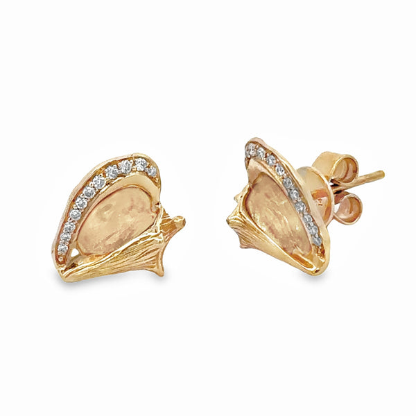 Conch Shell Earrings, 14Kt - Cedar Chest Sanibel