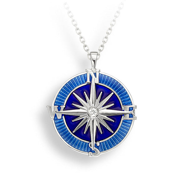 Compass Rose Pendant, Sterling and Enamel - Cedar Chest Sanibel