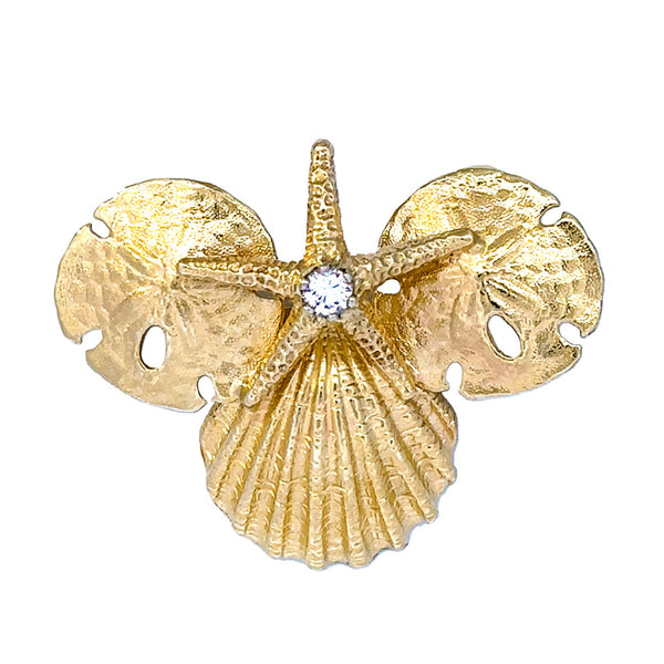 Shell Cluster Slide Pendant, 14Kt - Cedar Chest Sanibel
