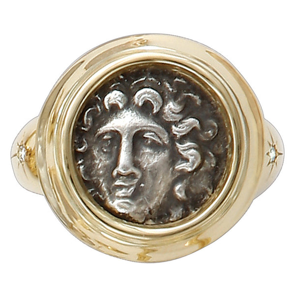 Ancient Greek Hemidrachm - Helios, 14Kt Ring - Cedar Chest Sanibel